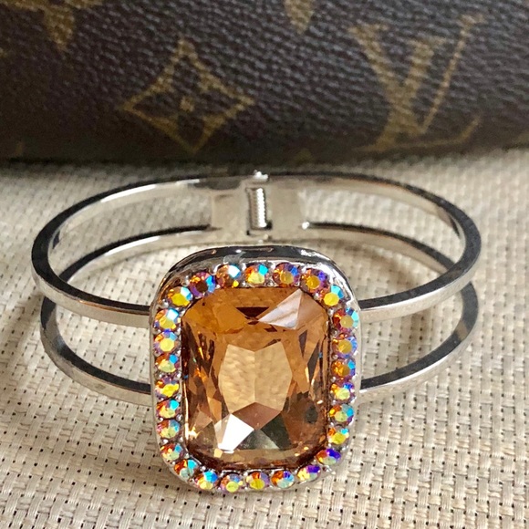 Jewelry | Carmel Crystal Hinged Bracelet | Poshmark
